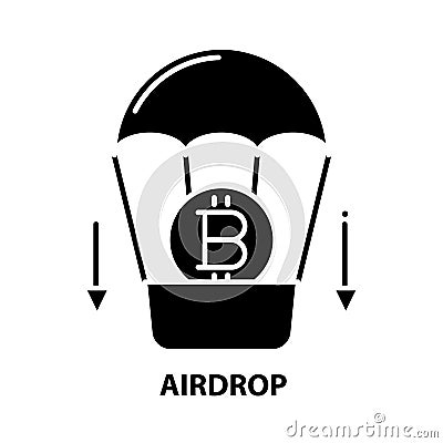 Airdrop Icon, Black Vector Sign With Editable Strokes, Concept ...