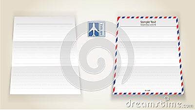 Airmail Letter Paper Stock Vector - Image: 46698133