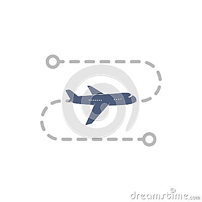 Airoplane Logo With Flight Route From Point A To Point B Vector ...