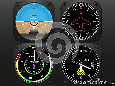 Airplane Cockpit Flight Instruments Stock Photography - Image: 29003982