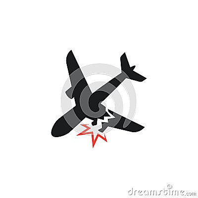 Airplane Crash Icon Vector Illustration | CartoonDealer.com #207055497