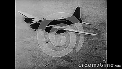 Airplane Dropping Bombs during World War II Stock Video - Video of wwii ...