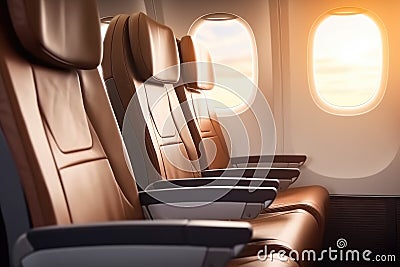 Airplane First Class Interior View, AI Generated Stock Image ...
