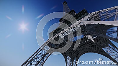 Airplane Flying Over the Eiffel Tower Video Stock Footage - Video of ...