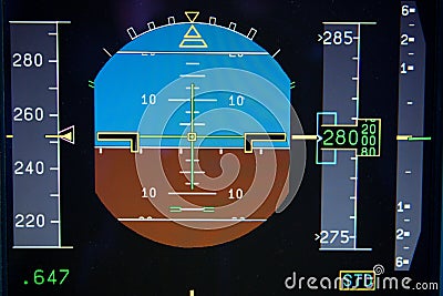 Airplane Primary Flight Display - PFD Stock Image - Image: 16908581