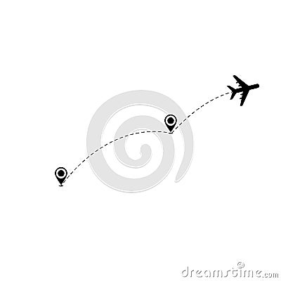 Airplane With Two Checkpoints Cartoon Vector | CartoonDealer.com #124201539