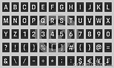 Airport Split-flap Display Board Panel Font, White Font On Dark ...