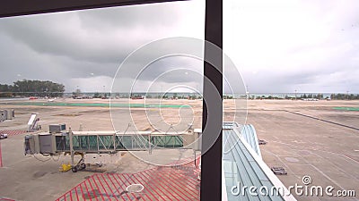 Airport Terminal Gate Footage. Window View. Airfield. 4K Stock Footage ...