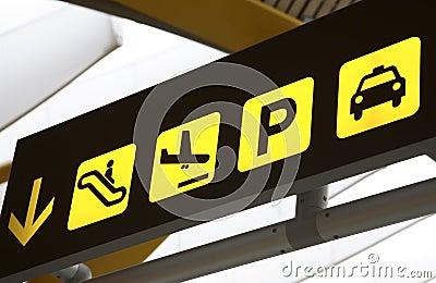 Airport transportation sign - Stock Image - Everypixel