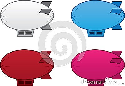 Airship Blimp Colors Cartoon Vector | CartoonDealer.com #32155209