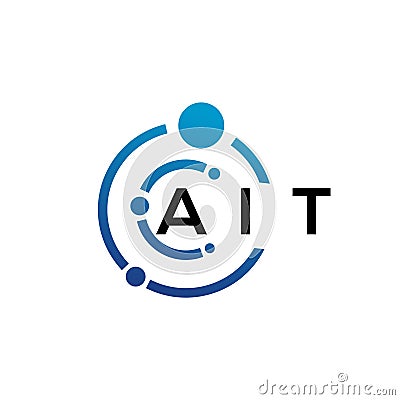 AIT Letter Logo Design On Black Background. AIT Creative Initials ...