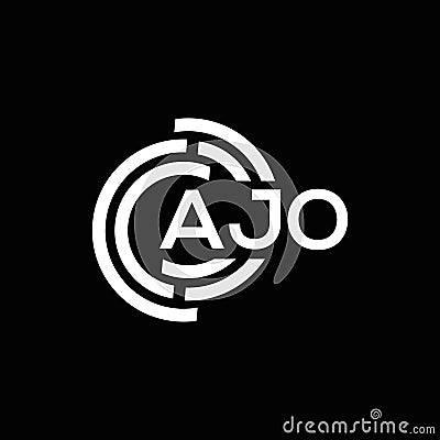 AJO Letter Logo Design On Black Background. AJO Creative Initials ...