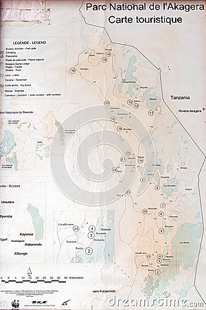Akagera National Park Map Editorial Image | CartoonDealer.com #19776058