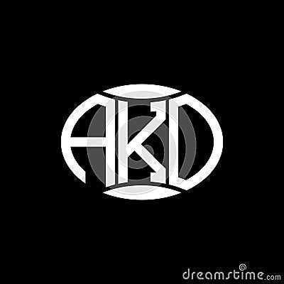 AKO Abstract Monogram Circle Logo Design On Black Background. AKO ...