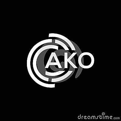 AKO Letter Logo Design On Black Background. AKO Creative Initials ...