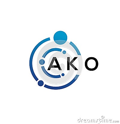AKO Letter Logo Design On Black Background. AKO Creative Initials ...