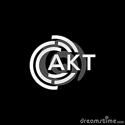 AKT Letter Logo Design On Black Background. AKT Creative Initials ...