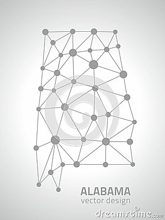 Alabama Grey Vector Dot Outline Triangle Map | CartoonDealer.com #133813828