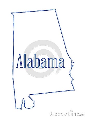 Alabama State Outline Map Stock Photography | CartoonDealer.com #130697204