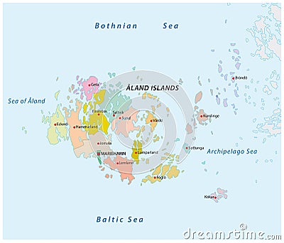 Aland Islands Administrative And Political Map Vector Illustration ...
