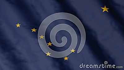 Alaska Flag on Flagpole. AK Flag Fluttering in the Wind Stock Footage ...