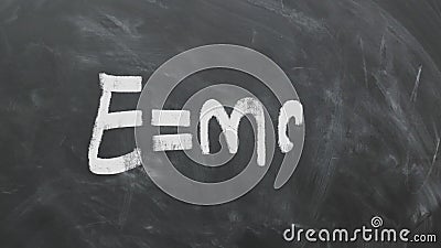 Albert Einstein`s Most Famous Equation E=MC2 on Chalkboard.1080p 60fps ...