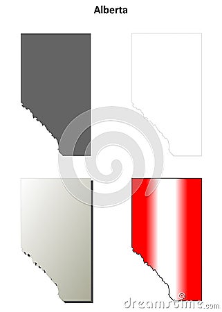 Alberta Blank Outline Map Set Vector Illustration | CartoonDealer.com ...