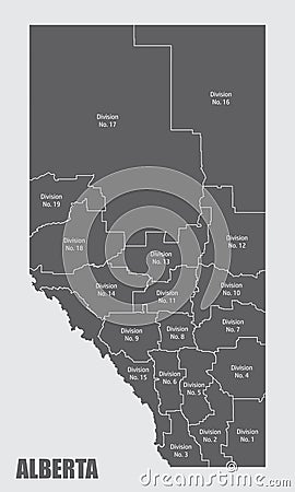 Alberta Province Administrative Map Cartoon Vector | CartoonDealer.com ...