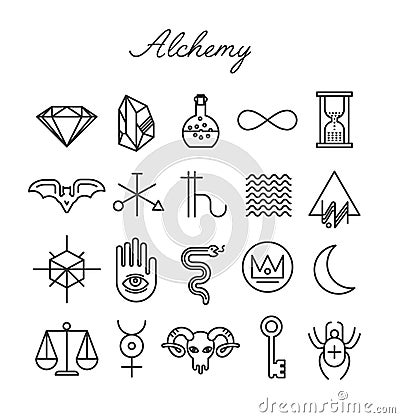 Alchemy Icon Set Stock Vector - Image: 54840912