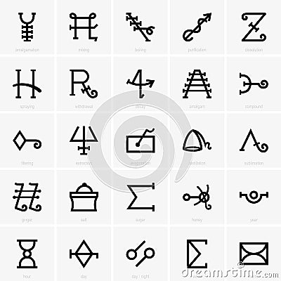 Alchemy Icons Stock Vector - Image: 55560286