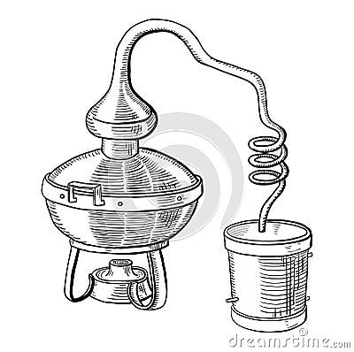 Alcohol Distillation Process Cartoon Vector | CartoonDealer.com #105955789