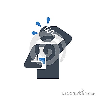 Alcohol Overuse Stress Icon Vector Illustration | CartoonDealer.com ...
