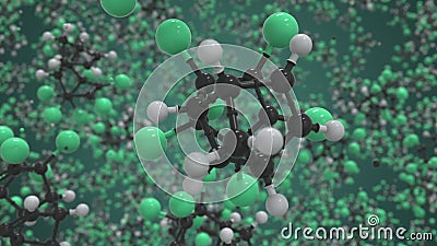 Aldrin Molecule, Conceptual Molecular Model. Scientific Looping 3d ...