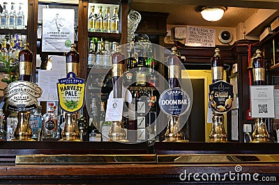Beer Taps London Pub Editorial Stock Photo - Image: 54558768