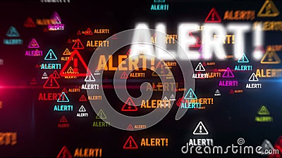 Alert Symbol Tunnel Effect Fly between Stock Video - Video of ...