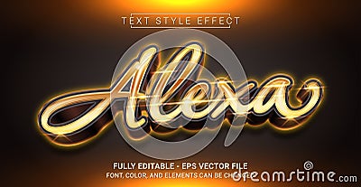 Alexa Text Style Effect. Editable Graphic Text Template Vector ...