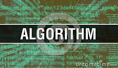 ALGORITHM With Digital Java Code Text. ALGORITHM And Computer Software Coding Vector Concept ...