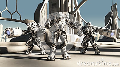 Alien Battle Droids Royalty Free Stock Images - Image: 27824189
