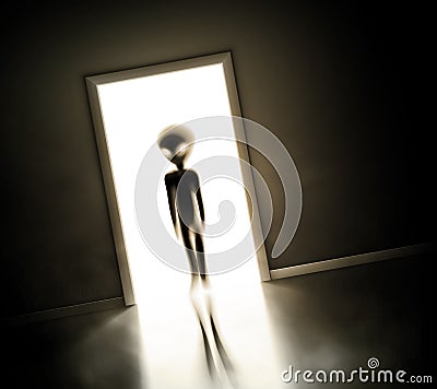 Alien At Door Stock Image - Image: 34567561