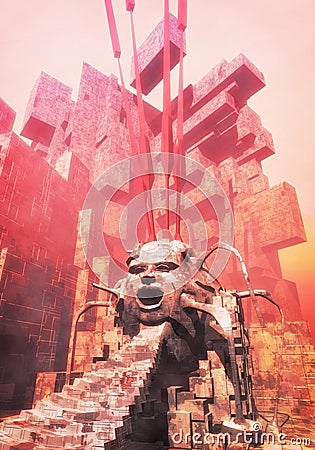 Alien Planet And Temple Royalty-Free Illustration | CartoonDealer.com ...