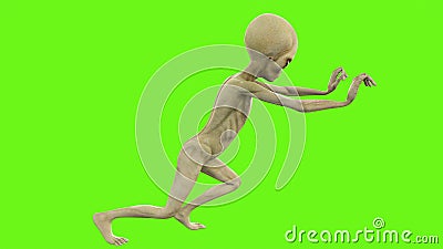 Alien Walks. Loopable Animation on Green Screen. 4k. Stock Video ...