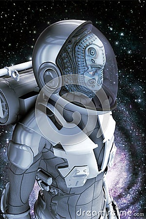 Alien In Space Suit Stock Illustration - Image: 62762708