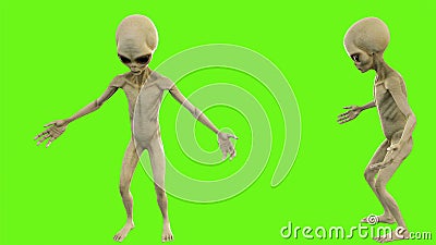 Alien Talks. Loopable Animation on Green Screen. 4k. Stock Footage ...
