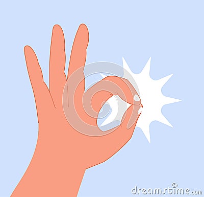 All Done, Everything Is All Right Or Great. Hand OK Sign. Communication ...