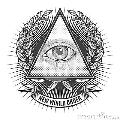 All Seeing Eye In Delta Triangle Vector Illustration | CartoonDealer ...