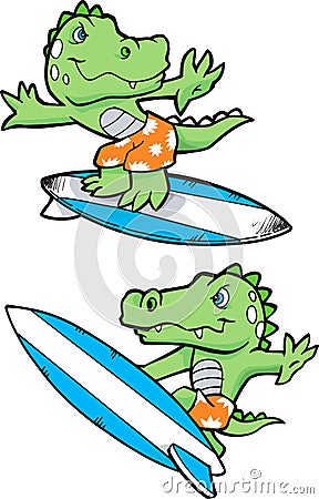Alligator Surfing Illustration Stock Photos - Image: 2405163