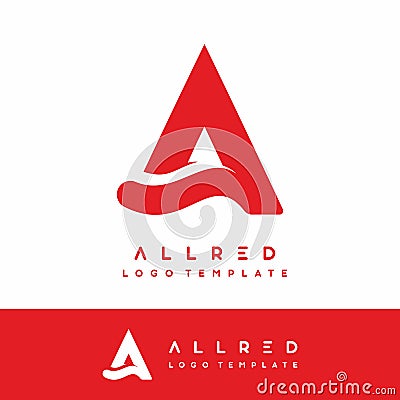 A For ALLRED Letter Initial Vector Logo Template Red Color ...