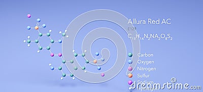Allura Red Ac Molecule, Molecular Structures, Food Dye E129, 3d Model ...