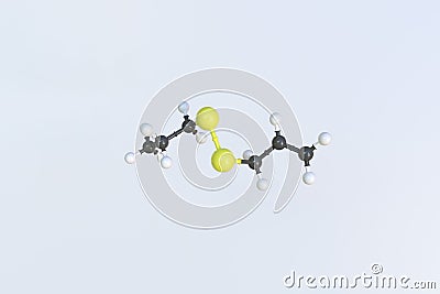 Allyl Propyl Disulfide Molecule. Isolated Molecular Model. 3D Rendering ...