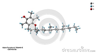 Alpha Tocopherol Or Vitamin-E C29H50O2 Molecular Structure 3D Diagram ...